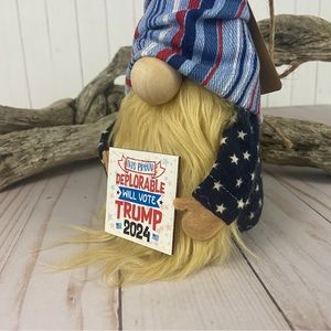 Hand Crafted | Accents | Gnome Handmade Striped Denim Deplorable Trump ...